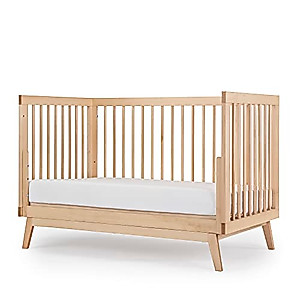 dadada Baby Soho 3-in-1 Convertible Crib – GREENGUARD Gold Certified, Made in Italy, Solid Beechwood – Adjustable Mattress Height, Modern Design 53.15 x 29.95 x 36.7 in 3 Colors (Natural)