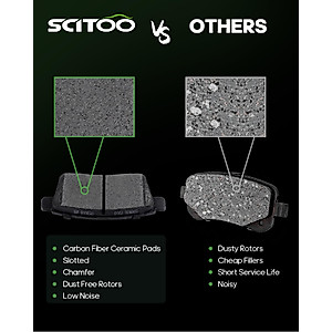 Ceramic Brake Pads Kits,SCITOO 8pcs Brakes Pads Set fit for 2007-2010 for Ford Edge,2007-2010 for Lincoln MKX,2007-2012 for Mazda CX-7,2007-2015 for Mazda CX-9