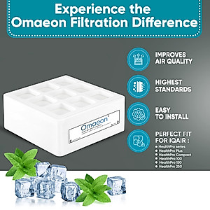 Omaeon Branded Grade H12/H13 True HEPA Replacement Filter Compatible with IQAir HyperHEPA HealthPro Series