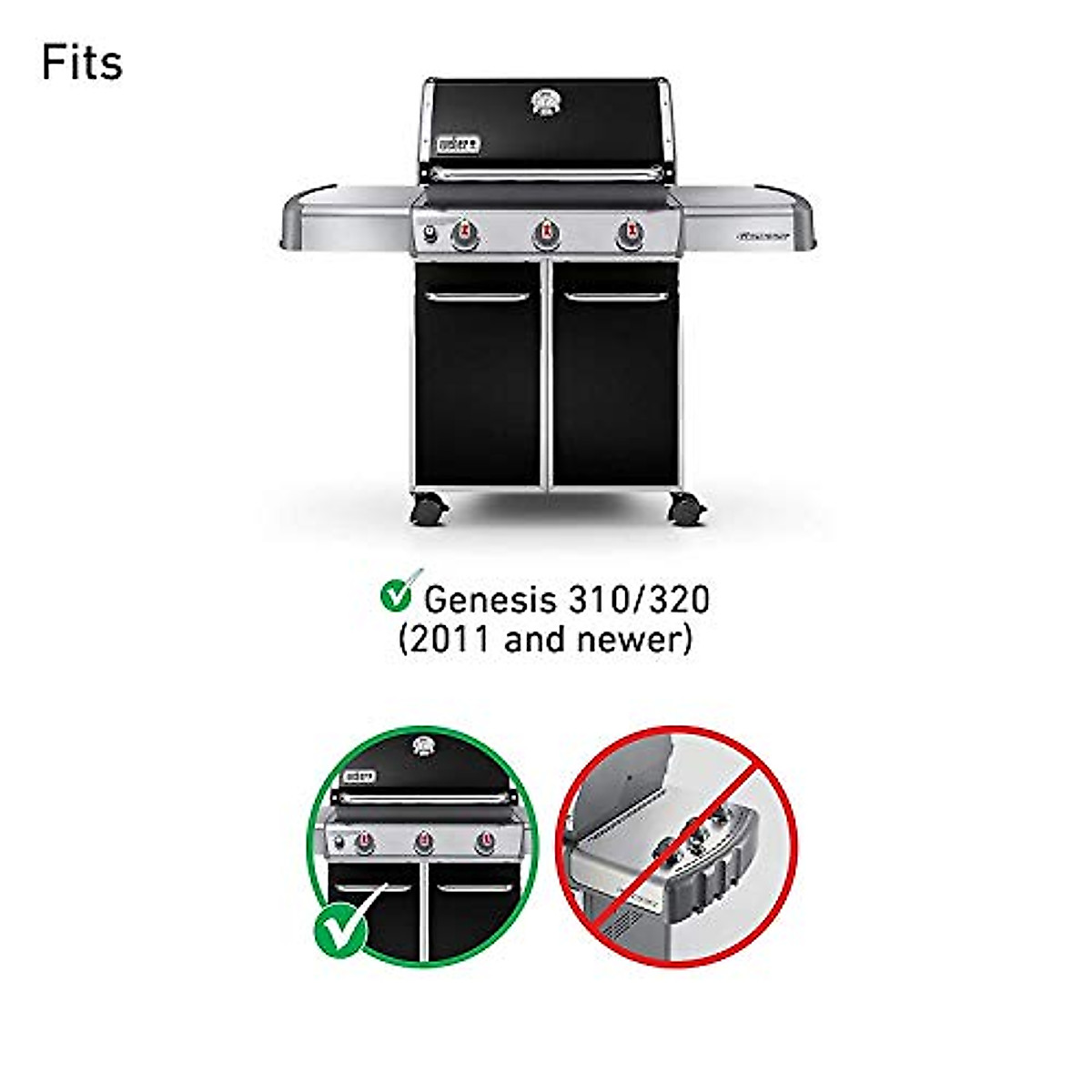 GRISUN 7628 Igniter Kit for Genesis 310 and 320 Gas Grills, 19.5 Inch 62752 Burner Tube Kit Replacement for Weber Genesis 300 Pronpane (LP) with Front Control Knob, 304 Stainless Steel Burner