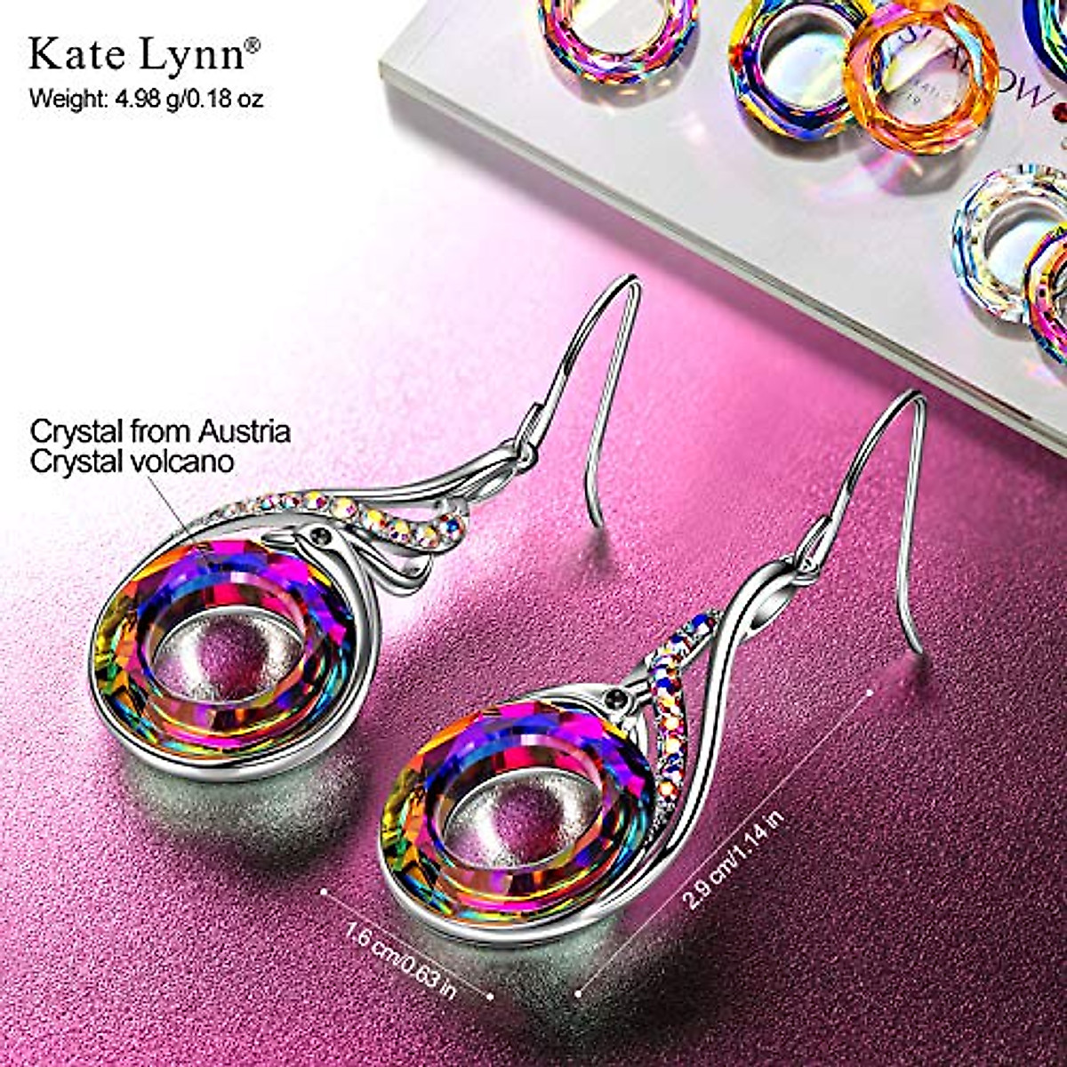 Nickel,Kate Lynn Phoenix Earrings for Women, Christmas Birthday Gifts for Women, Jewelry for Women Crystal Earring, Xmas Bday Gifts for Women Mom Grandma Wife Girlfriend Daughter Best Friend