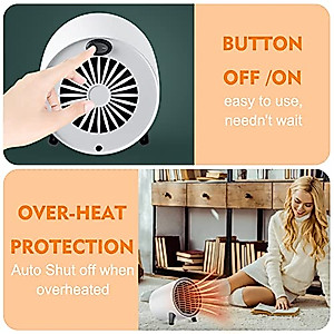 Space Heater, Hendoct Mini Portable Electric Space Heater 600W, PTC Ceramic Heater with Overheat Protection, Small Space Heater for Office, Bedroom and Under Desk