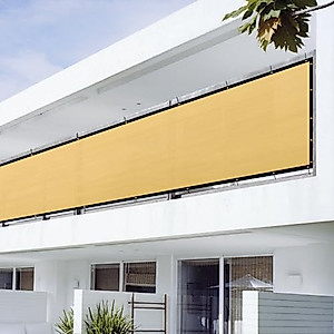 Shade&Beyond 6' x 25' Privacy Screen Fence Sand Heavy Duty 150 GSM Sand Fencing Mesh Shade Net Cover for Wall Garden Yard Backyard Indoor Outdoor Home Decoration FR03-F, Sand