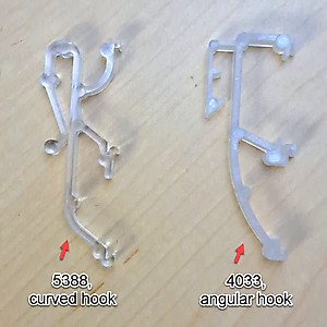 Qty 8. Valance Clip for Mini Blinds, Aluminum Blinds, PVC Blinds (Curved Hook-5388)