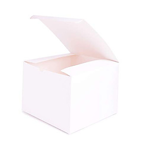 SHIPKEY 10 Pcs White Cardboard Gift Boxes with lids | 6x6x6inch Square Boxes | Medium Gift Boxes Suitable for Party, Wedding, Christmas, Holidays, Birthdays and All Other Occasions