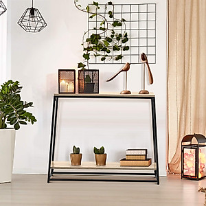 SpringSun Console Sofa Table, Entryway Table with 2-Tier Storage Shelves for Living Room, Bedroom, Balcony and Hallway
