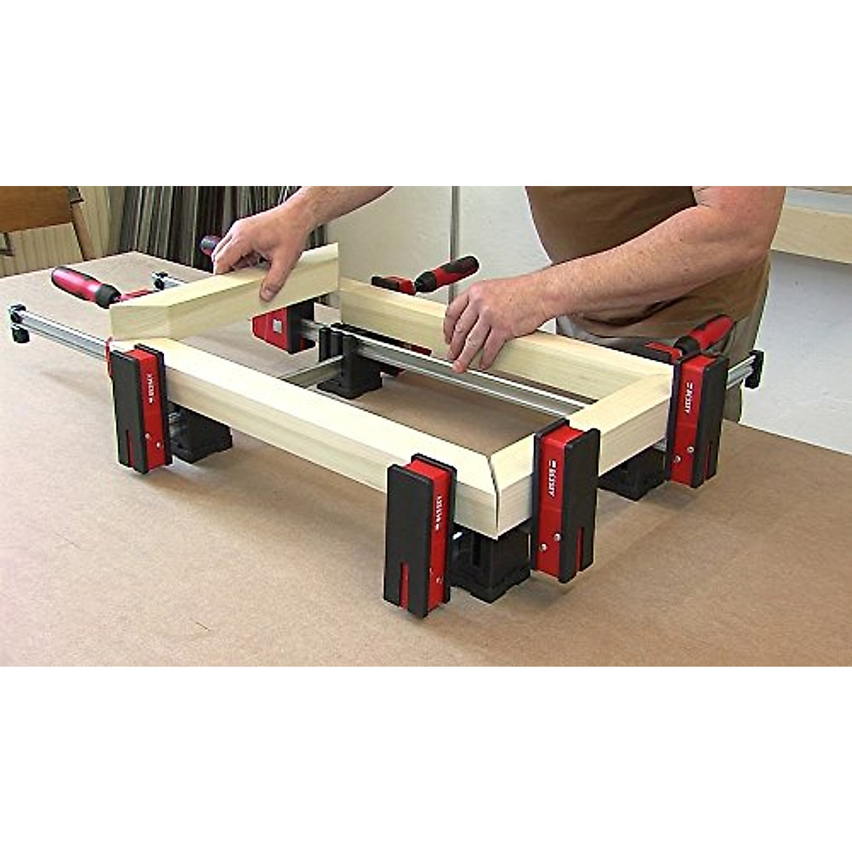 BESSEY KREK2440 K Body REVO Clamp Kit, 2 x 24 In., 2 x 40 In. and 1 set of KP Blocks - 1700 lbs Nominal Clamping Force. Spreader, and Woodworking Accessories - Clamps and Tools for Cabinetry