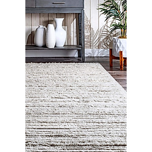nuLOOM Jolene Shaggy Striated Area Rug, 8x10, Grey