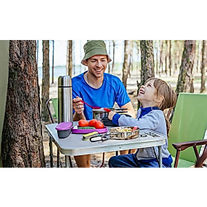 Nice C Card Table, Folding Picnic Table, Small Table, Adjustable Height Folding Table, Camping, Outdoor, Portable Lightweight Aluminum, with Carry Handle for Beach, Indoor, Office (Small)