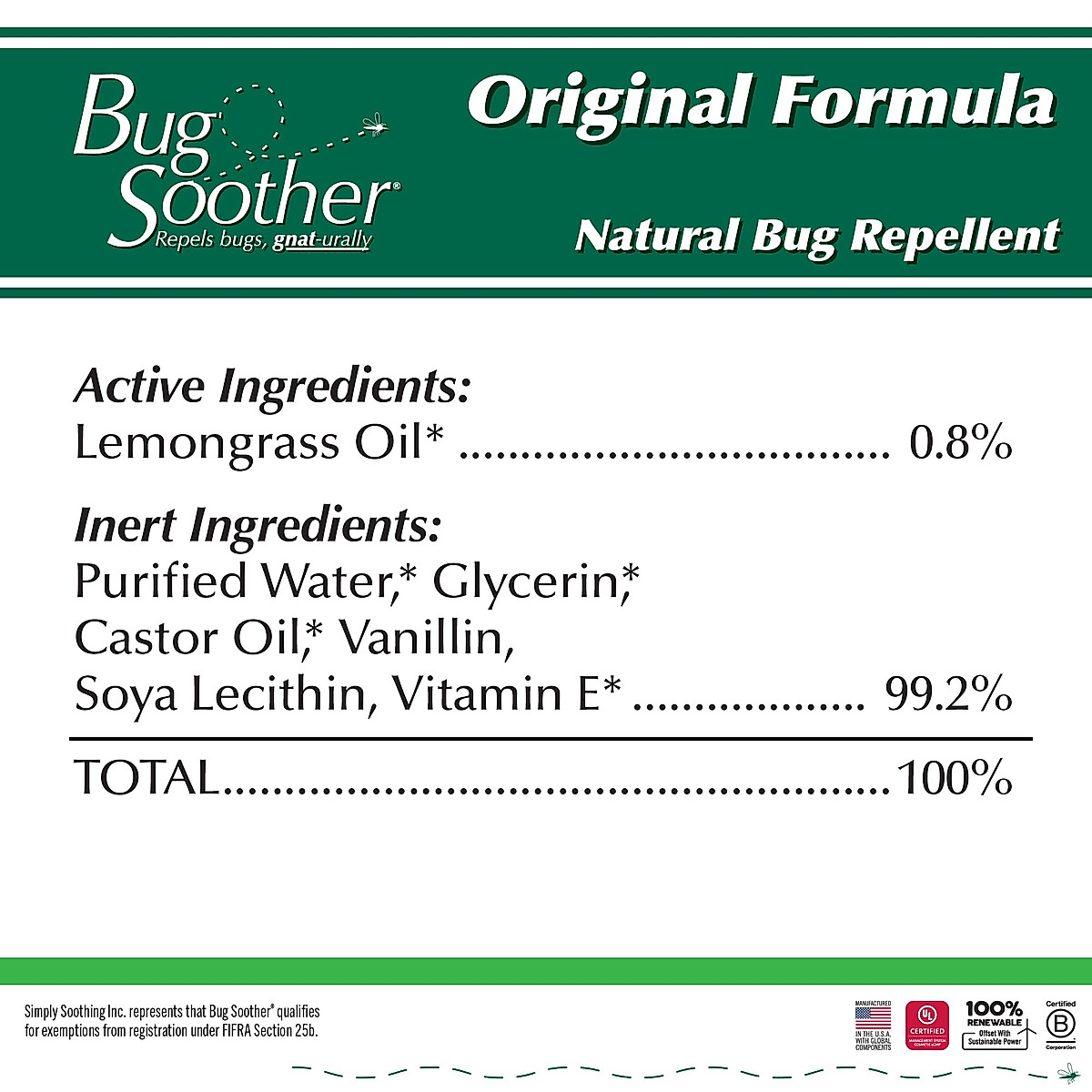 Bug Soother 1 Gallon - Natural Insect, Gnat and Mosquito Repellent & Deterrent with Essential Oils - 100% DEET-Free Safe Bug Spray for Adults and The Environment - Made in USA - W/O Sprayer
