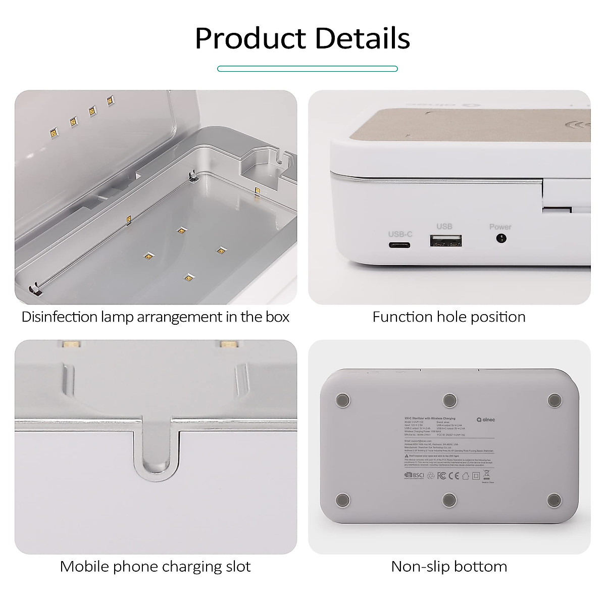 UV Sterilizing Box with Wireless Charger | UV Light Sanitizer Box | Fast Wireless Charging for Phone | Phone Accessories | Mobile Phone Sanitizer | Phone Screen Disinfecting (Brown)