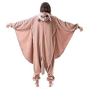 Beauty Shine Adult Unisex Animal Flying Squirrel Costume Halloween Christmas Cosplay Plush Pajamas Onesie (Small, Flying Squirrel)