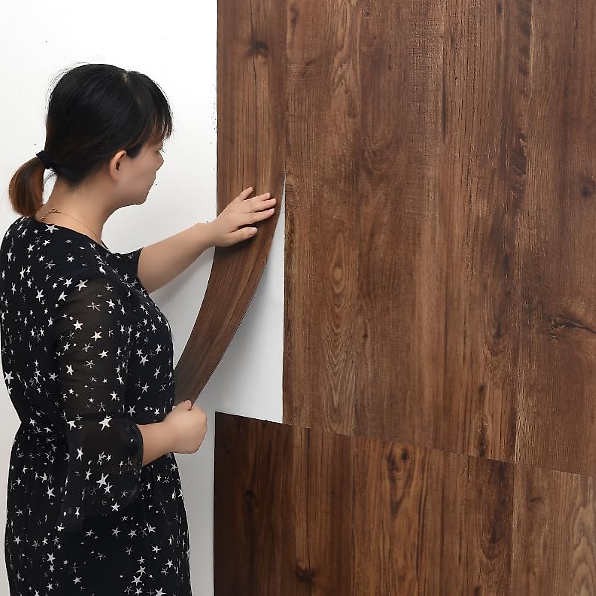 Vinyl Peel and Stick Floor Tile, Self-Adhesive Wood Plank, 10-Pack (15 Square Feet) - 6 Inch Width, 36 Inch Length, 1.2mm - Hickory - Easy DIY Nexus Planks for Any Room by Achim Home Decor