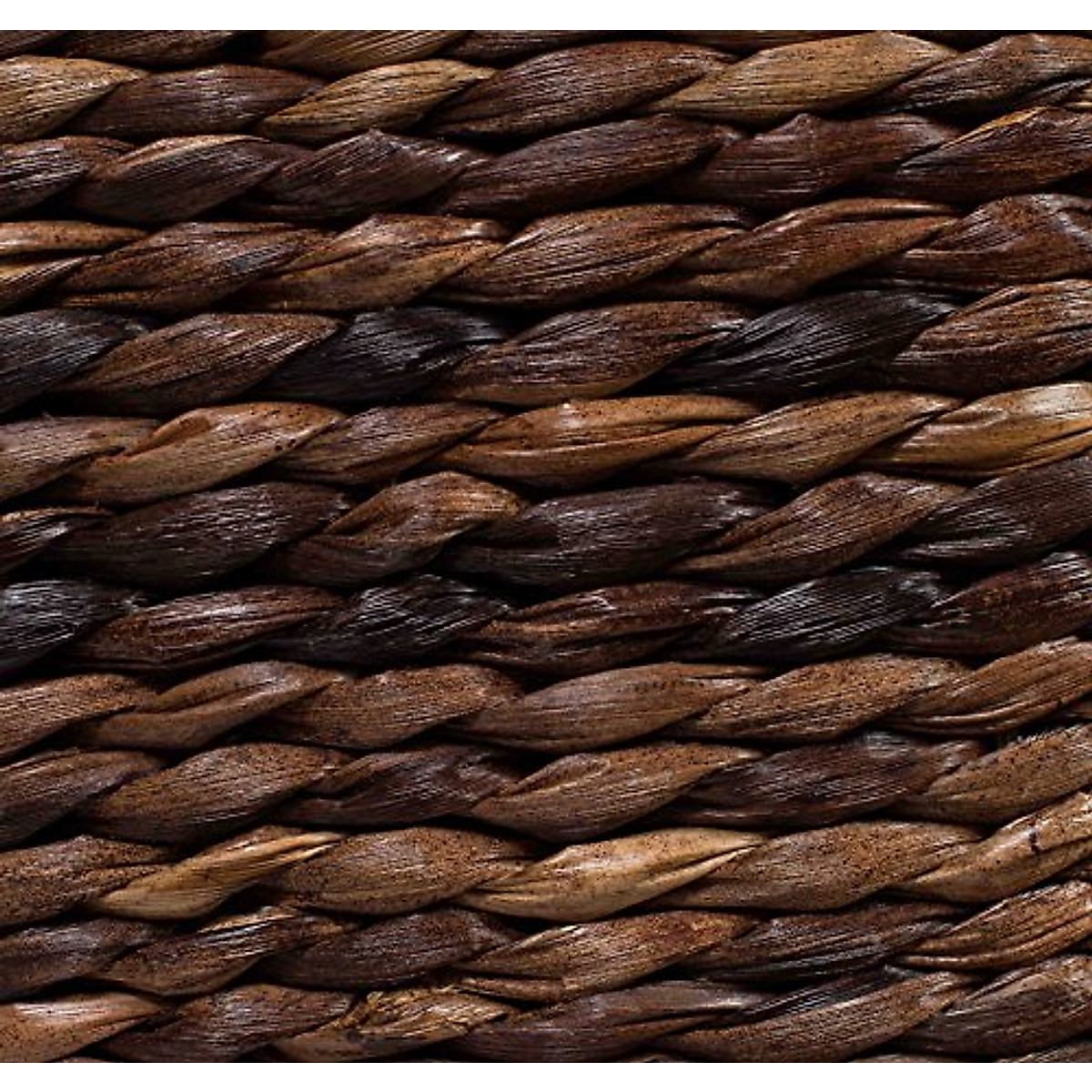 BIRDROCK Home Seagrass Accent Stool - Made of Hand Woven Natural Seagrass - 21 Inch Upholstered Stool for Living Room, Bathroom, Closet, and Bedroom - Modern Rustic Design Seat - Espresso