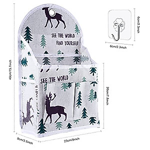 ZiMWoo 2 Packs Wall Hanging Storage Bag with Sticky Hook, Hanging Wall Basket Organizer for Bedroom Kitchen Dormitory, Waterproof Hanging Storage Organizer for Bathroom,Hanging Closet Basket