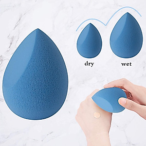 Marble Makeup Brush Set With Case - 10 PCS Marble Makeup Brushes - 4 PCS Makeup Sponges - Makeup Brush Holders - Professional Beauty Blender and Brush Set (15 pieces)