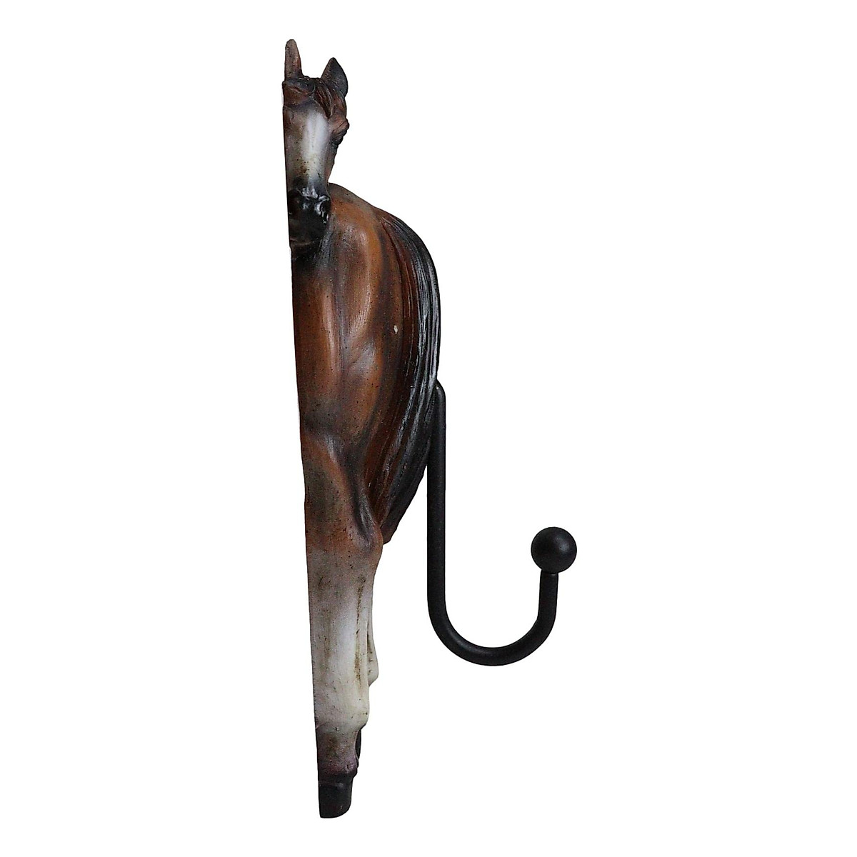 Ebros Gift Set of 3 Rustic Western Country Farm Black Brown Chestnut Horses Hind Butt Hindquarter Coat Key Hat Leash Backpack Wall Hanging Hooks Decor Hangers Cowboy Horse Hook Organizers
