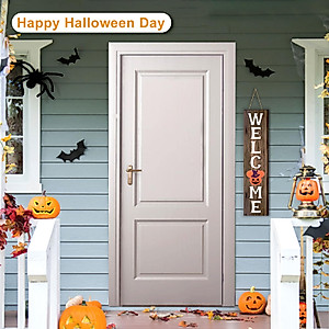 FUEMEILY 15.7'' Cute Mouse Seasonal Interchangeable Home Sign for Front Porch,18pcs Interchangeable Hanging Vertical Welcome Door Sign for Farmhouse/Wall/Porch Decor and Housewarming Gift