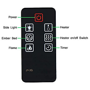 GENGQIANSI Replacement for Della Muskoka Pleasant Hearth Electric Fireplace Heater Remote Control JY-3G