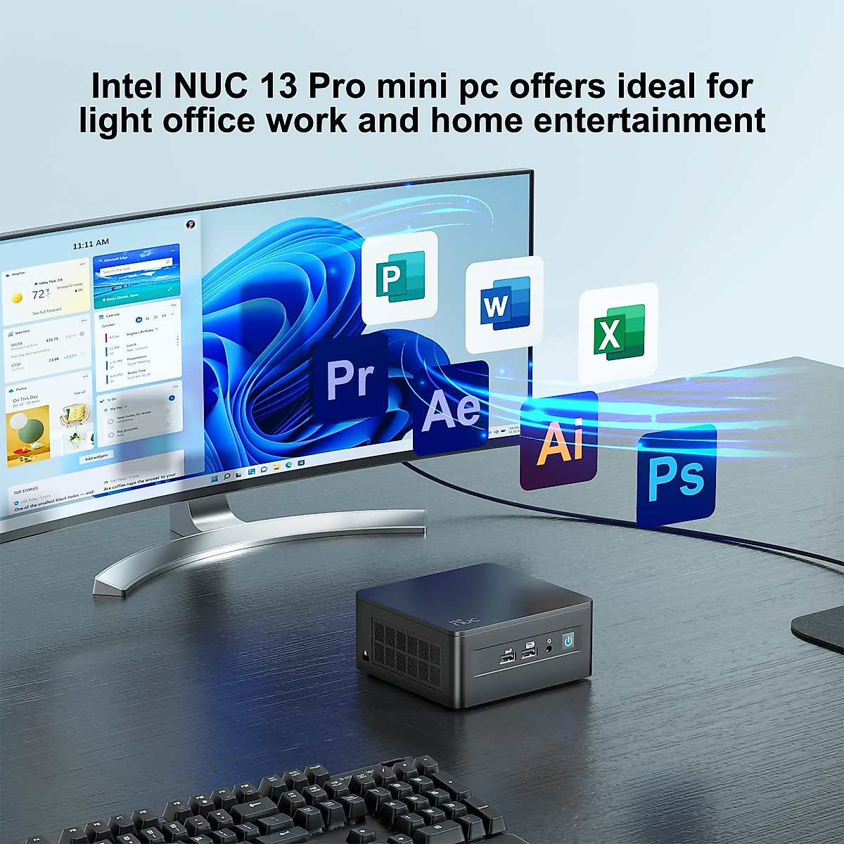 2023 Intel NUC 13 Pro,NUC13ANHi5 Versatile Mini PC 16GB RAM&512GB SSD with Core i5-1340 Processor (12Core&Up to 4.6GHz Turbo,Intel Iris Xe Graphics) Support 4K/WiFi6E/BT5.3/Win11 Pro preinstalled