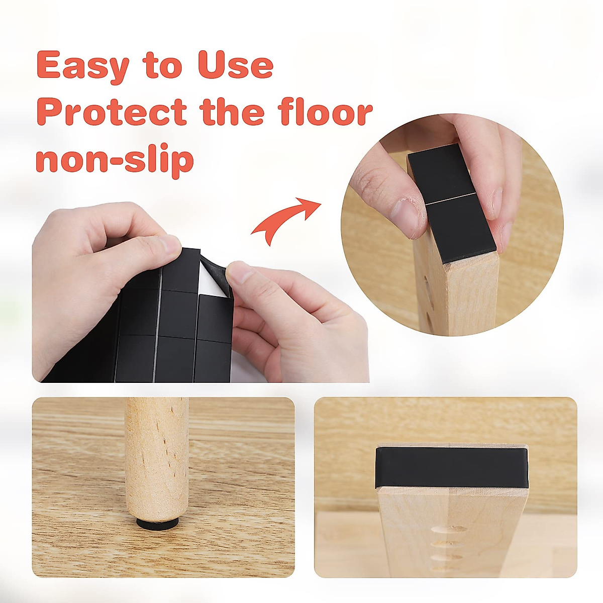 Furniture Silicone Rubber Pads with 3M Self Adhesive Protects Drawers, Desks, Kitchen Cabinets and Furniture Against Bumps and Scratches (Rectangular 0.98 * 0.79 * 0.09 in) (30)