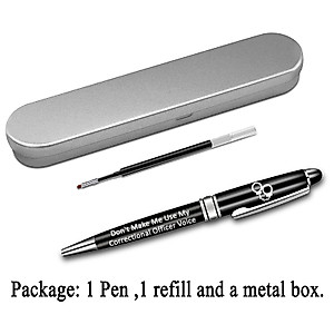 JYTAPP Funny Correctional Officer Gift Don't Make Me Use My Correctional Officer Voice Ballpoint Pen Corrections Work Pen