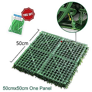 Goasis Lawn Artificial Boxwood Fence Panels Topiary Hedge Plant UV Protected Privacy Screen Outdoor Indoor Use Garden Fence Backyard Home Decor Greenery Walls (24 Pack)