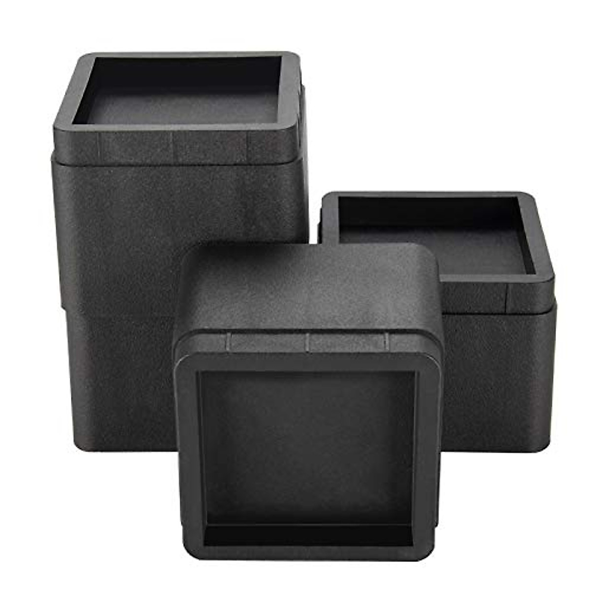 BTSD-home Bed Risers 3 or 6 Inch Heavy Duty Stackable Furniture Risers for Sofa Table Couch Chair Bed Raisers Blocks 4 Pack Black