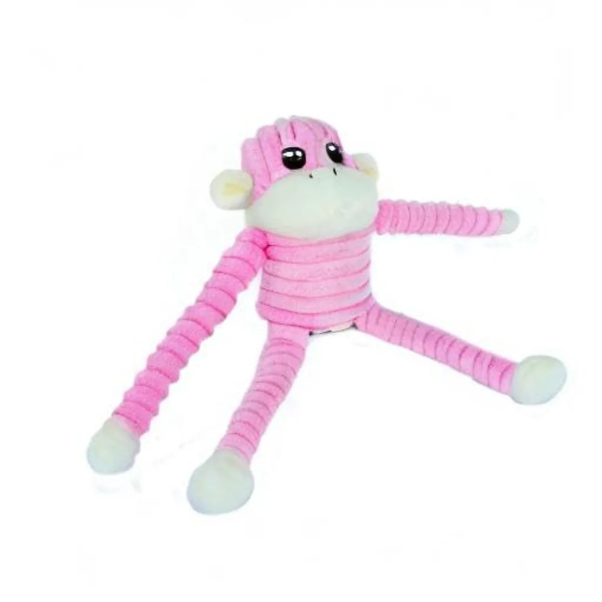 ZippyPaws - Spencer The Crinkle Monkey Dog Toy, Squeaker and Crinkle Plush Toy - Pink, Small