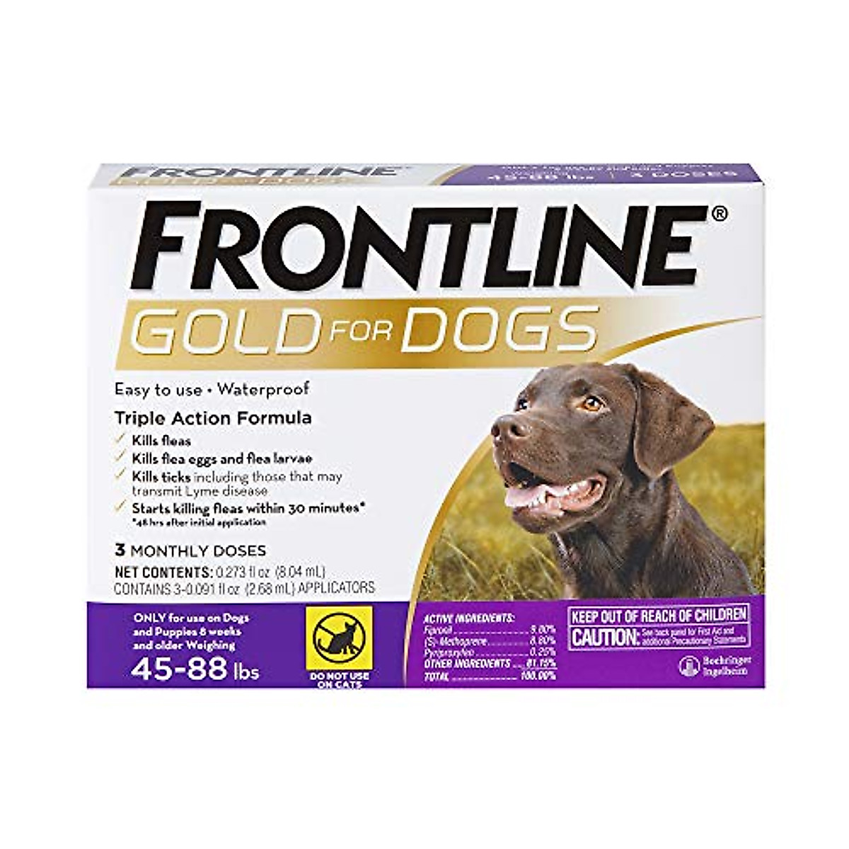 FRONTLINE® Gold for Dogs Flea & Tick Treatment, 45 - 88 lbs, 3ct