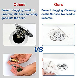 Uxoz Sink Stopper, 2-in-1 Bathroom Sink Stopper with Silicone Hair Catcher, Anti Clogging Sink Drain Strainer, Match for 1.06 to 1.97 Inch Sink Drain Hole