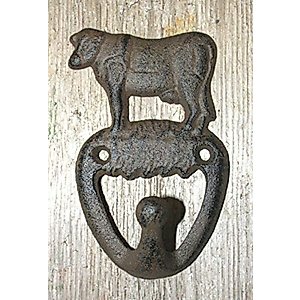 for Cast Iron Cow Towel Hanger Coat Hat Hooks, Key Rack Ranch Hook Farm Home Décor Plaques & Signs