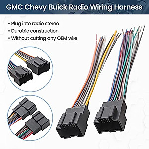 NuIth Aftermarket Radio Wiring Harness Connector Adapter Replacement for GM Chevy 2007-2015, GMC 2006-2017, Buick 2007-2014 Install Car Stereo Wire Cable Plug Non-Amplified System