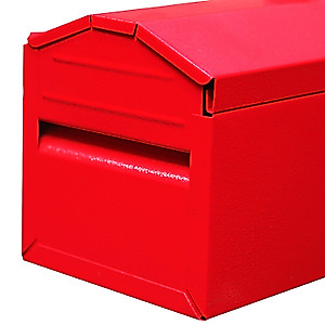 BIG RED TB101 Torin 19" Hip Roof Style Portable Steel Tool Box with Metal Latch Closure and Removable Storage Tray, Red, 19.1" x 6.1" x 6.5"