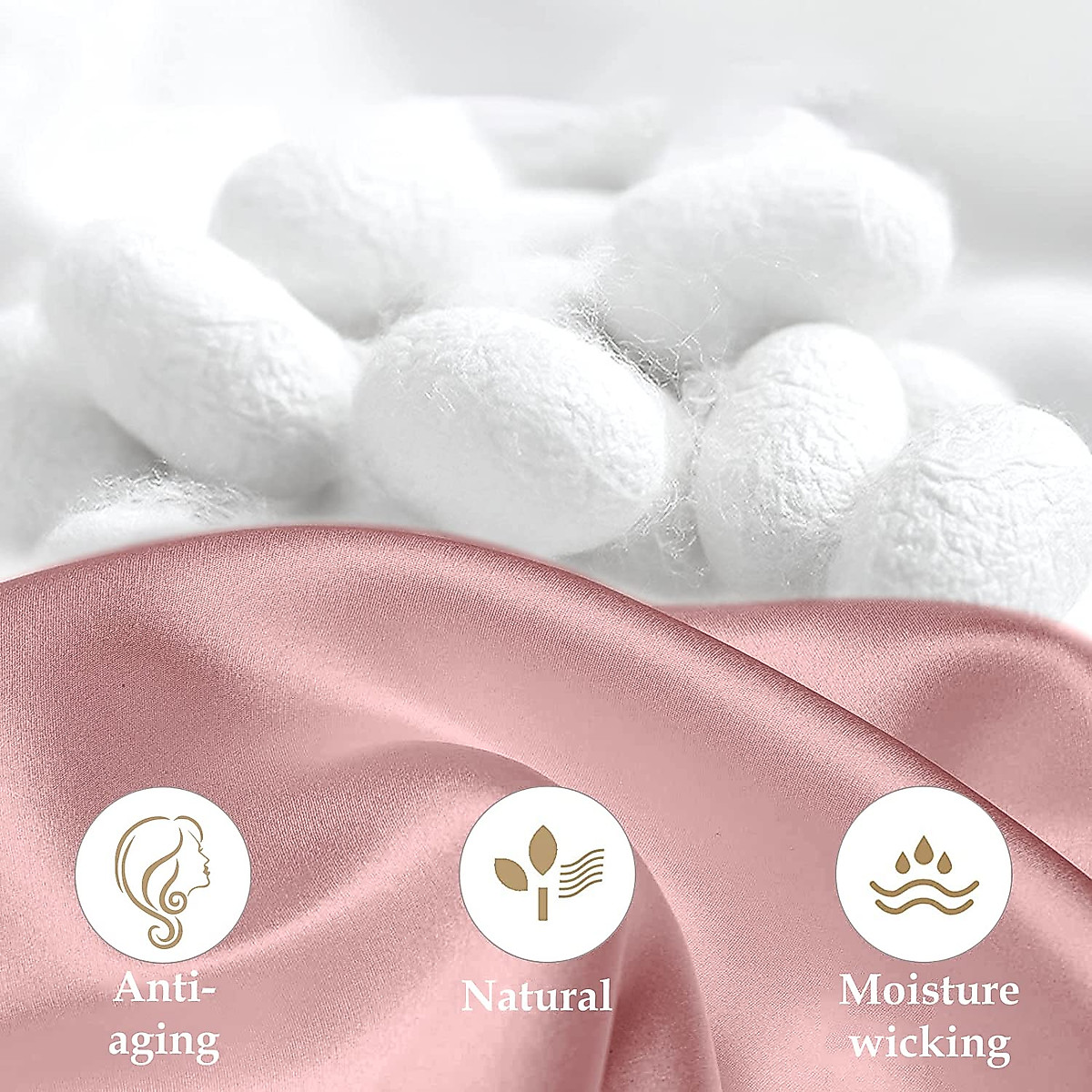 INSSL Silk Pillowcase for Women, Mulberry Silk Pillowcase for Hair and Skin and Stay Comfortable and Breathable During Sleep (Queen, Coral)