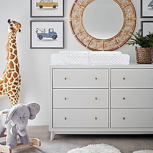 YENING Mini Baby Diaper Changing Pad for Dresser Top with Cover 27" x 16", Waterproof Lining Small Foam Contoured Changing Table Pads Topper White