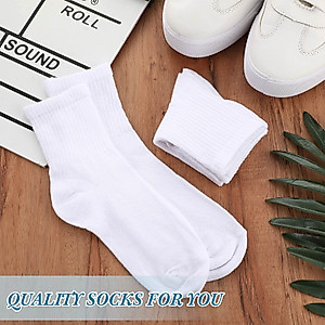 Tarpop 48 Pairs Men Quarter Ankle Socks Athletic Socks Moisture Wicking Bulk Crew Casual Sports(White)