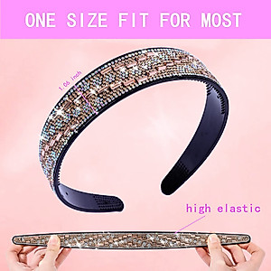 Cutewing 4PCS Fashion Rhinestone Headbands for Women Crystal Bling Headband Teeth Comb Hairbands Non Slip Hair Hoop Hair Accessories for Girls Ladies