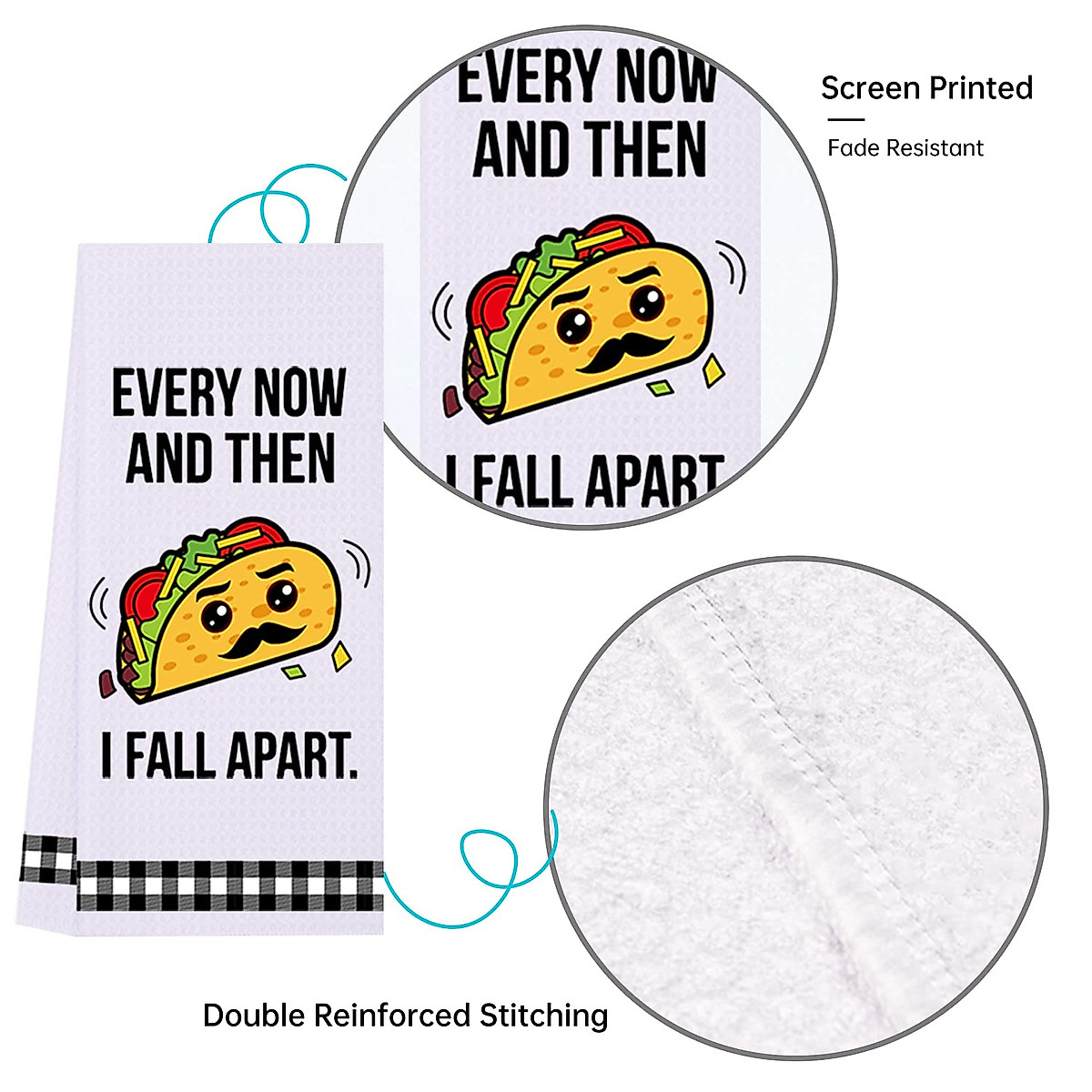 LXOMILL Funny Kitchen Towels, Cute Decorative Dish Towels Sets, Absorbent Waffle Hand Towels, Housewarming Gifts for New Home, Women, Mom, Set of 4, Funny House Warming Presents, Hostess Gifts