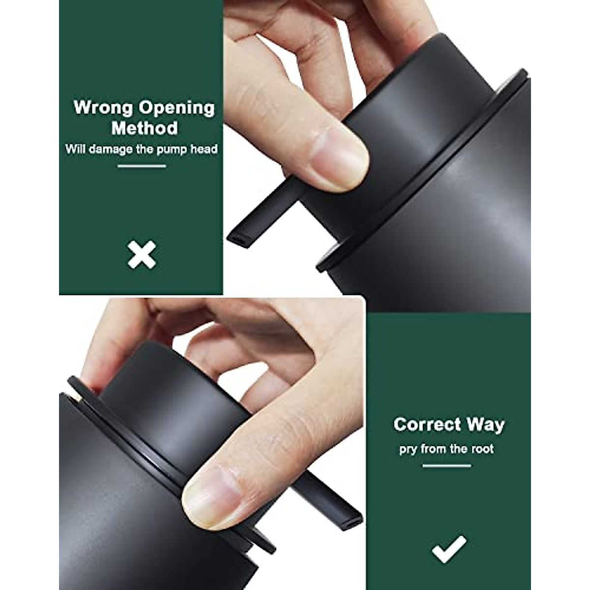 Black Soap Dispenser and Toothbrush Holder Set of 2, 12oz Ceramic Hand Soap Dispenser and Toothbrush Cup Holders for Farmhouse Bathroom Decor with Wooden Tray