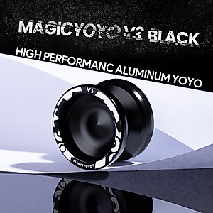 MAGICYOYO V3 Professional Responsive Yoyo for Kids 8-12 and Adults, Dual Function with 12 Strings, KK Bearing, Bearing Puller, Axle, Case - Black