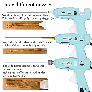 Full Size Hot Glue Gun Kit with 60W/100W/OFF Switch, 9.8ft Extra-long Power Cord Industrial Glue Gun with 2 Nozzles, 15 Glue Sticks, Case, Dual Power High Temp Hot Melt Glue Gun Large for Craft, Green