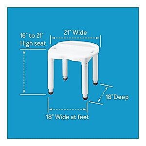 Carex Universal Bath Seat and Shower Chair - Bath Chair Supports Up To 400 Pounds - Adjustable Height Shower Bench, Plastic Stool For Shower, Shower Seat