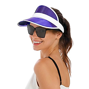 Yuanhe Clear Sun Visor Plastic Casino Dealer Poker Visors Beach Sunhat for Women UV Protection 5PCS Multicolor