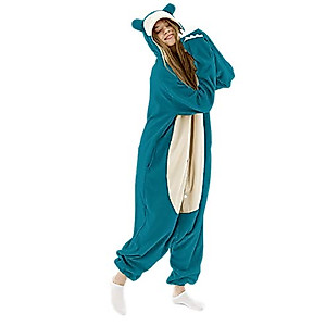 Sqlszt Animal Onesie Adult One Piece Cosplay Pajamas Costume for Women Men Halloween christmas L Green