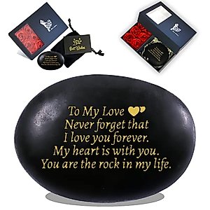 Anniversary Wedding Gifts for Him Her Boyfriend Girlfriend Husband Wife, Unique Engraved Rock Gifts with Romantic Words, Couples Gifts for Wedding Birthday