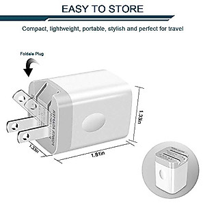 3Pack Fast Charging Cubes, Foldable Dual Port Charger Block, AILKIN Fast USB Plug Power Adapter Fold up Box Base Brick for iPhone XR/XS Max/X iPad Samsung Galaxy Tablet Kindle Fire LG Pixel Xbox Blu