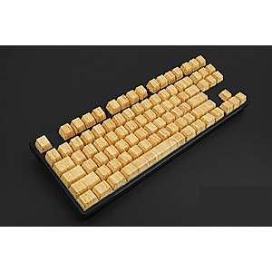 Rare 87 Keys Top Printed Doubleshot Backlit Keycap ANSI OEM Key Cap for Cherry MX Gaming Mechanical Keyboard (Yellow