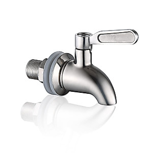 Ceaeso Beverage spigot beverage dispenser spigot replacement glass jar and beverage dispenser stainless steel spigot, stainless steel faucet for lead-free water dispenser, fits 5/8 inch opening.
