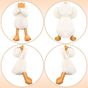 Achwishap Duck Stuffed Animals,23.6” Duck Plush Pillow,Duck Plush Toy Hugging Pillow,Giant Cute Plushies Duck Kawaii Pillow,Cuddly Animal Sleeping Pillow for Kids Adults(White)